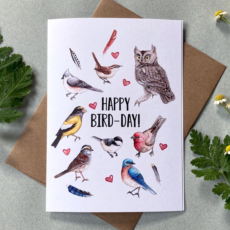 Bird Birthday Card - Etsy