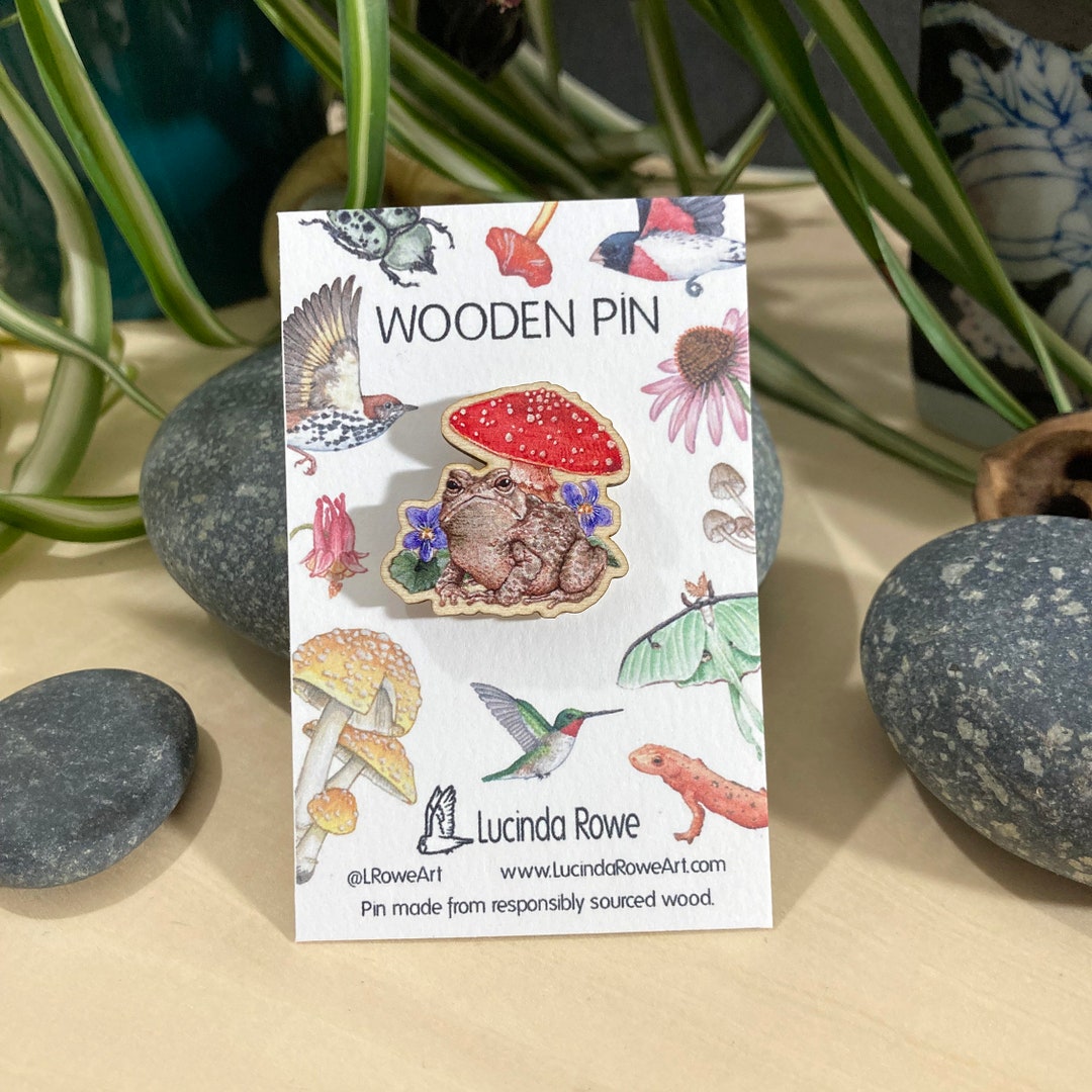 Grumpy Toad Wooden Pin - Etsy