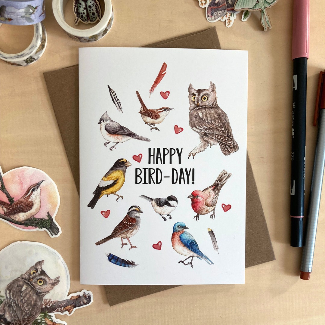Happy Bird-day Birthday Card - Etsy