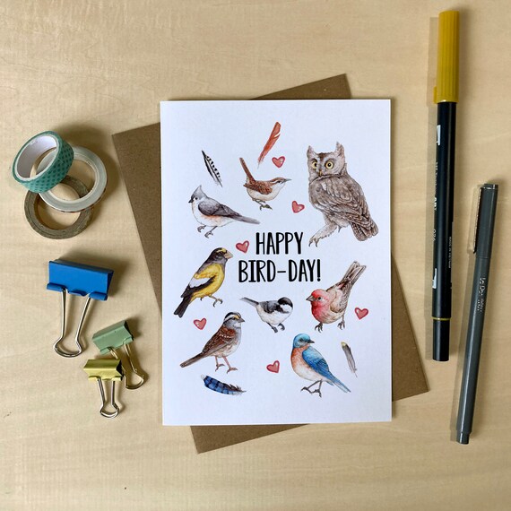 Happy Bird-day Birthday Card - Etsy
