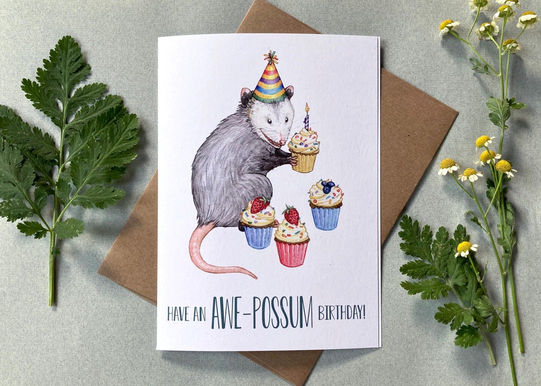 Have an Awe-possum Birthday! - Birthday Card - Etsy