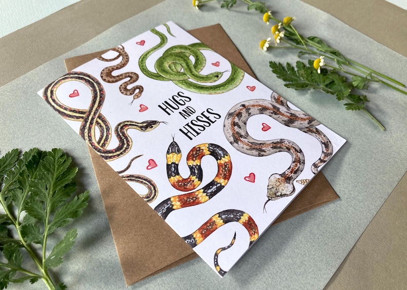 Hugs and Hisses Card - Etsy