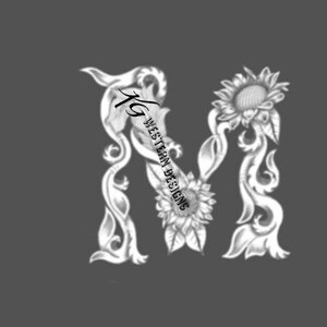 Letter M - Leather Tooling- Feathers-vines & Sunflowers Filigree ...