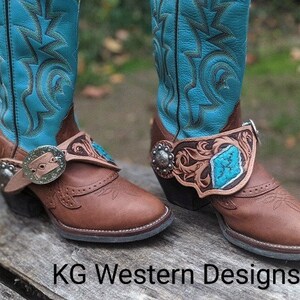 Leather Spur Strap Pattern PDF -tooling Template- Turquoise Stone With ...