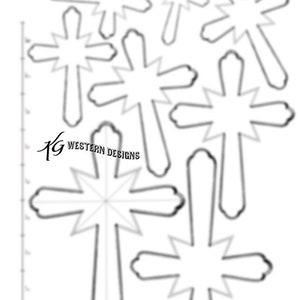 Western Bling Cross Leather Tooling Tracing Pattern Scale - Etsy