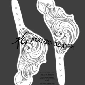 Leather Spur Strap Pattern PDF tooling Template Western Scrollwork ...