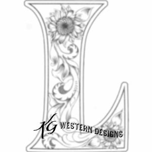 Letter L - Leather Tooling- Feathers-vines & Sunflowers Filigree ...