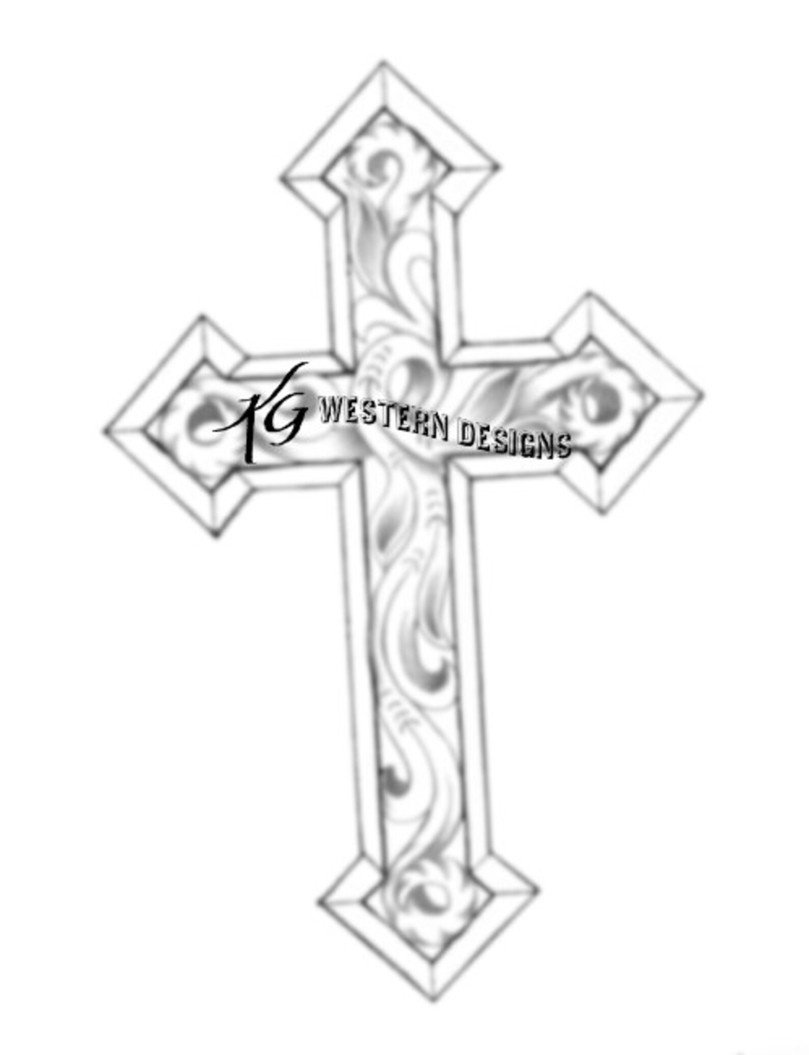 Western Cross Filigree Leather Tooling Tracing Design Pattern, Western ...