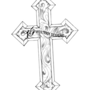 Western Cross Filigree Leather Tooling Tracing Design Pattern, Western ...