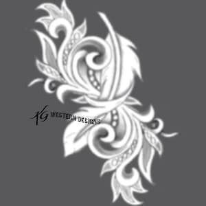 Twisted Feather-&-vines- Leather Tooling Tracing Design Pattern - Etsy