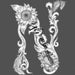 Letter N Leather Tooling Feathers-vines & Sunflowers Filigree Tracing ...