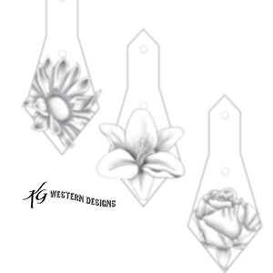 Leather Tooled Flowers Design Keychain Ring Fobs Pattern Pack Download ...