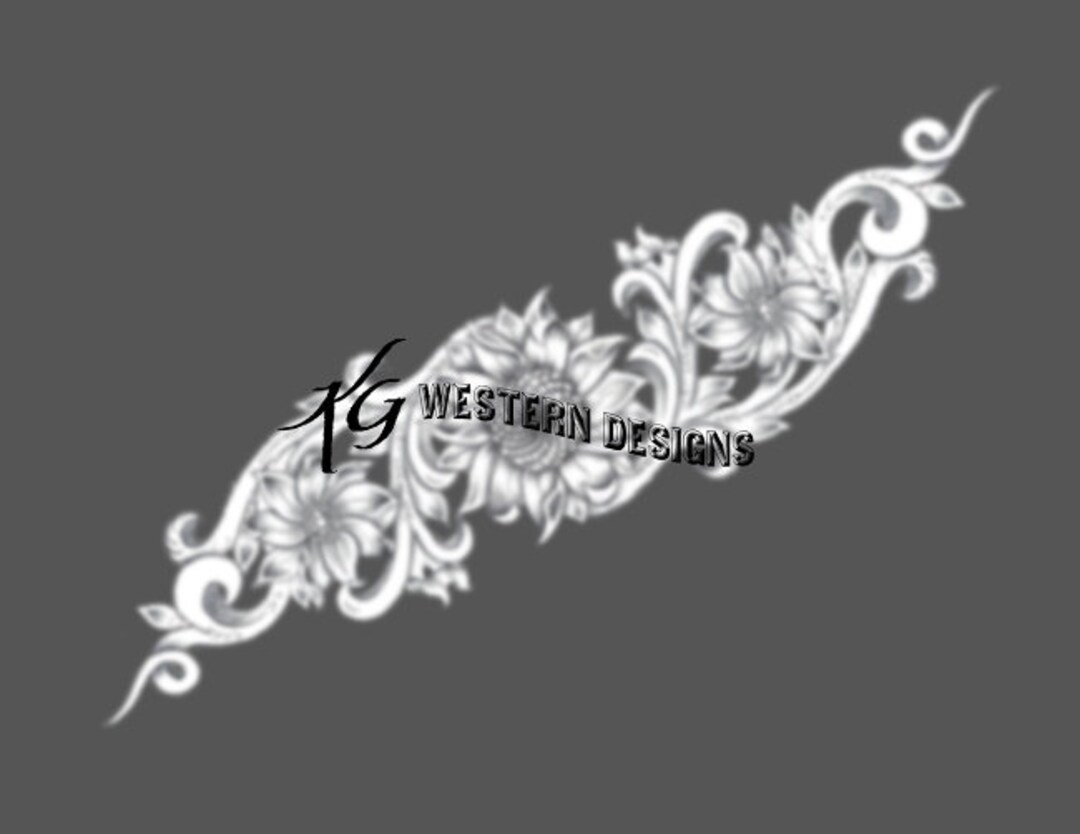 Sunflower Daisy Floral Vines Western Style Leather Tooling Tracing ...