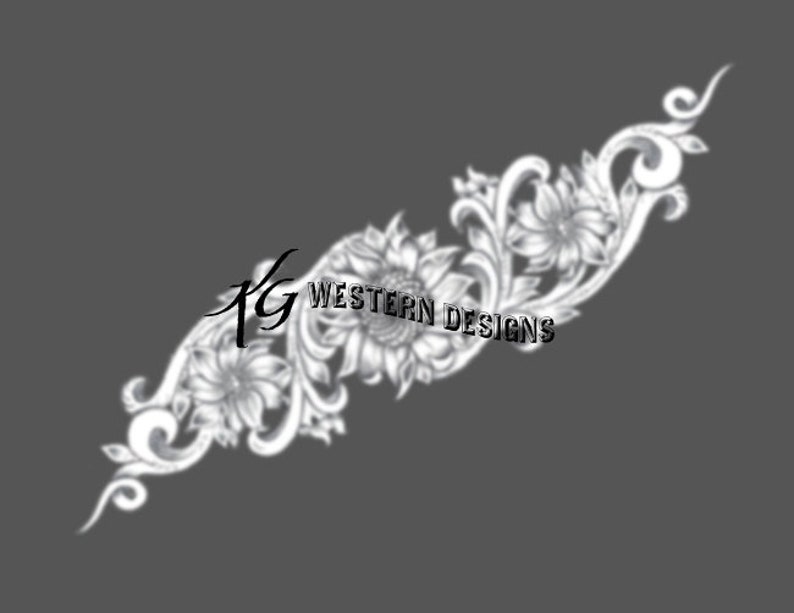 Sunflower Daisy Floral Vines Western Style Leather Tooling Tracing ...