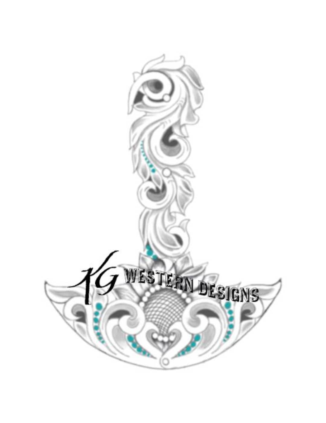 Round Head Knife, Swivel Knife, With Floral Filigree, Carving Leather ...