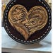Filigree Heart Shape Design Floral Feathers Carving Leather Tooling ...