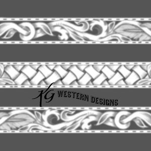 3 Leather Belt Patterns- PDF Pack- Western Tooling, Sunflowers ...
