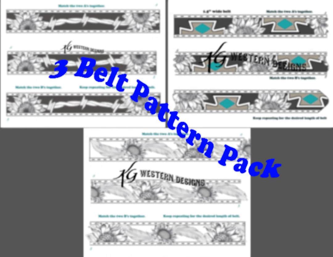 3 Leather Patterns- PDF Pack- Leather Tooling, Sunflowers With Barbwire ...