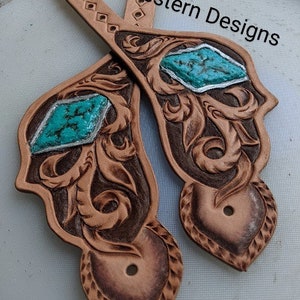 Leather Spur Strap Pattern PDF -tooling Template- Turquoise Stone With ...