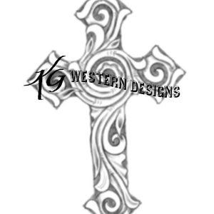 Western Cross Leather Tooling Tracing Design Pattern, Western ...