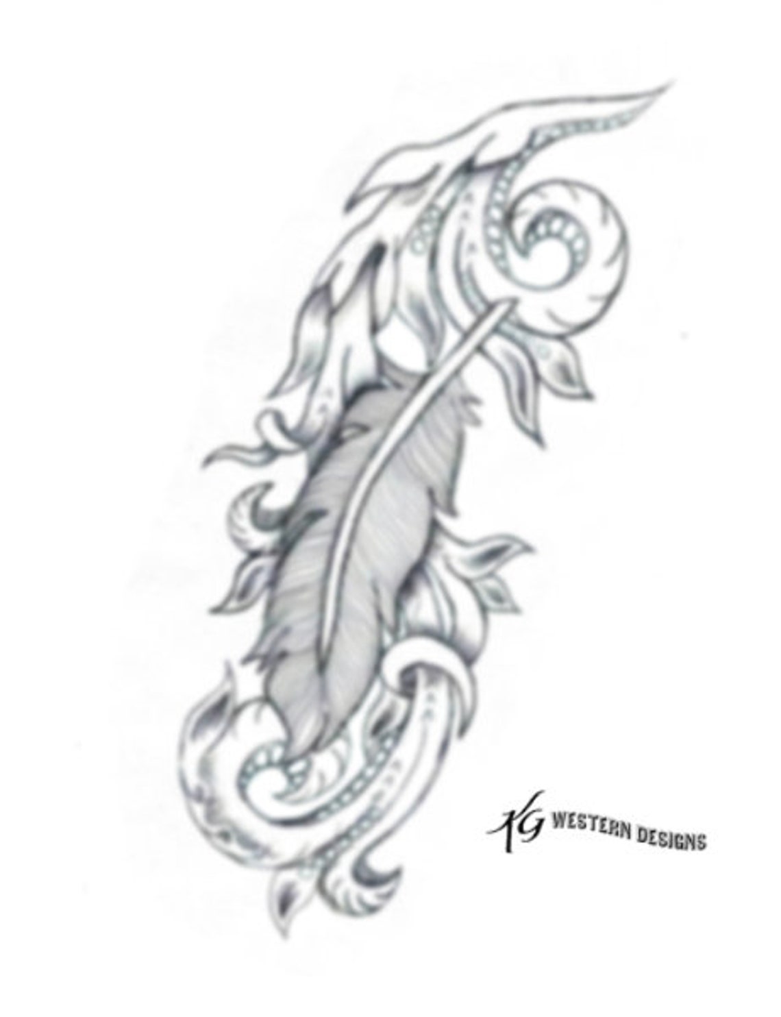 Feather-vines1 Design Leather Tooling Tracing Design Pattern - Etsy