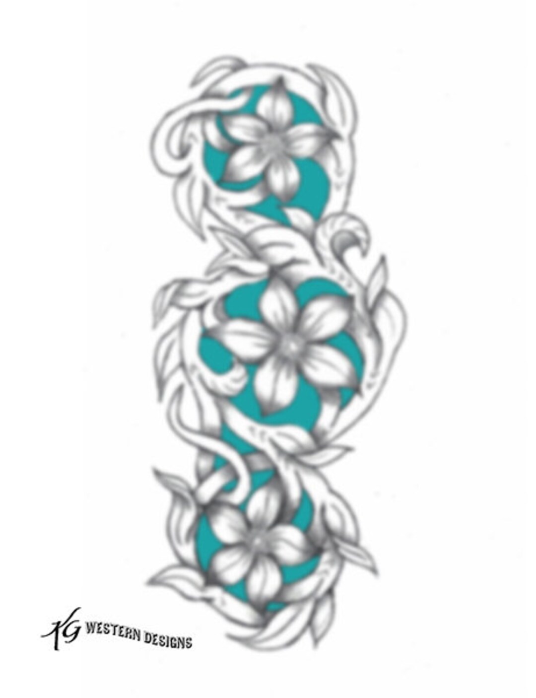 Three Flowers Floral Scroll Leather Tooling Carving Pattern Pack - Etsy