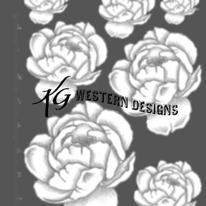 Peonies-flowers- Leather Tooling Tracing Floral Design Pattern Pack - Etsy