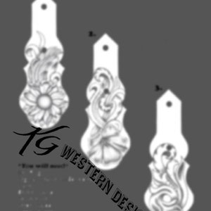 Leather Tooling Keychain Ring Fobs, Saddle Charms, Design Pattern Pack ...