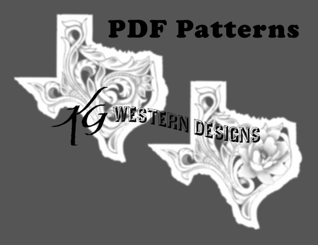 Filigree State of Texas Shape Designs Carving Leather Tooling Tracing ...