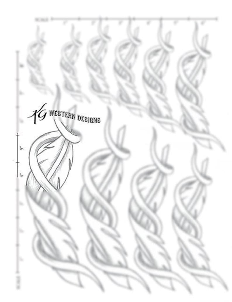 Leather Tooling Element twisted Feathers and Vine Sizes - Etsy Australia