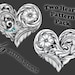 Pack of Two Filigree Heart Shape Designs Floral Feathers Carving ...