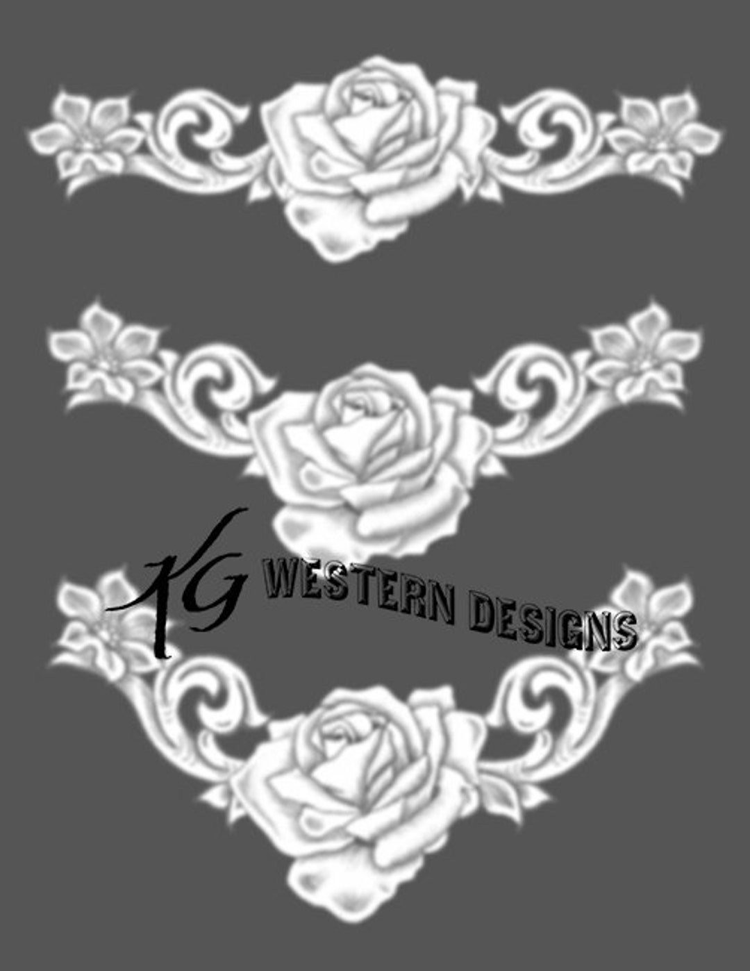 Leather-tooling-roseborder-design Pattern 3 Pack - Etsy