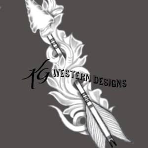 Arrow + Feathers and Vines Leather Tooling Design Pattern Download - Etsy