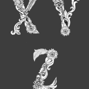 Full Alphabet Pack- Western Filigree Design - Leather Tooling- Feathers ...