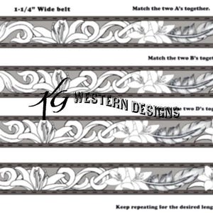 10 Pack Belt Patterns- Pdfs- Western Tooling, Sunflowers, Feathers ...