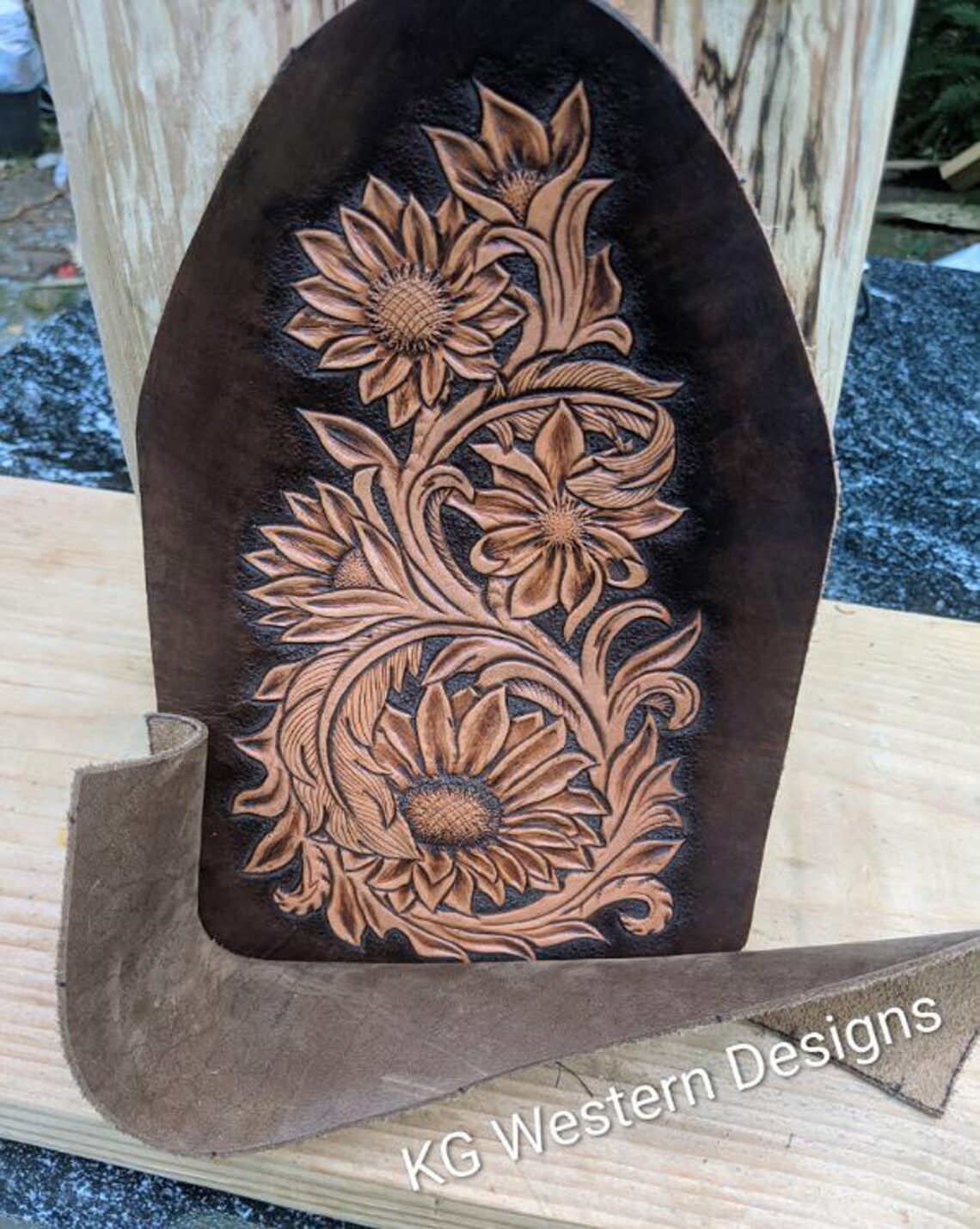 Sunflowers & Feathers Leather Tooling Tracing Design PDF Pattern - Etsy