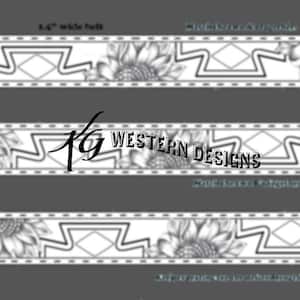 Leather Belt Tooling Pattern -sunflower and Southwestern Aztec- Design ...
