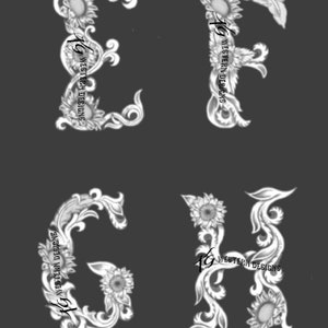 Full Alphabet Pack- Western Filigree Design - Leather Tooling- Feathers ...