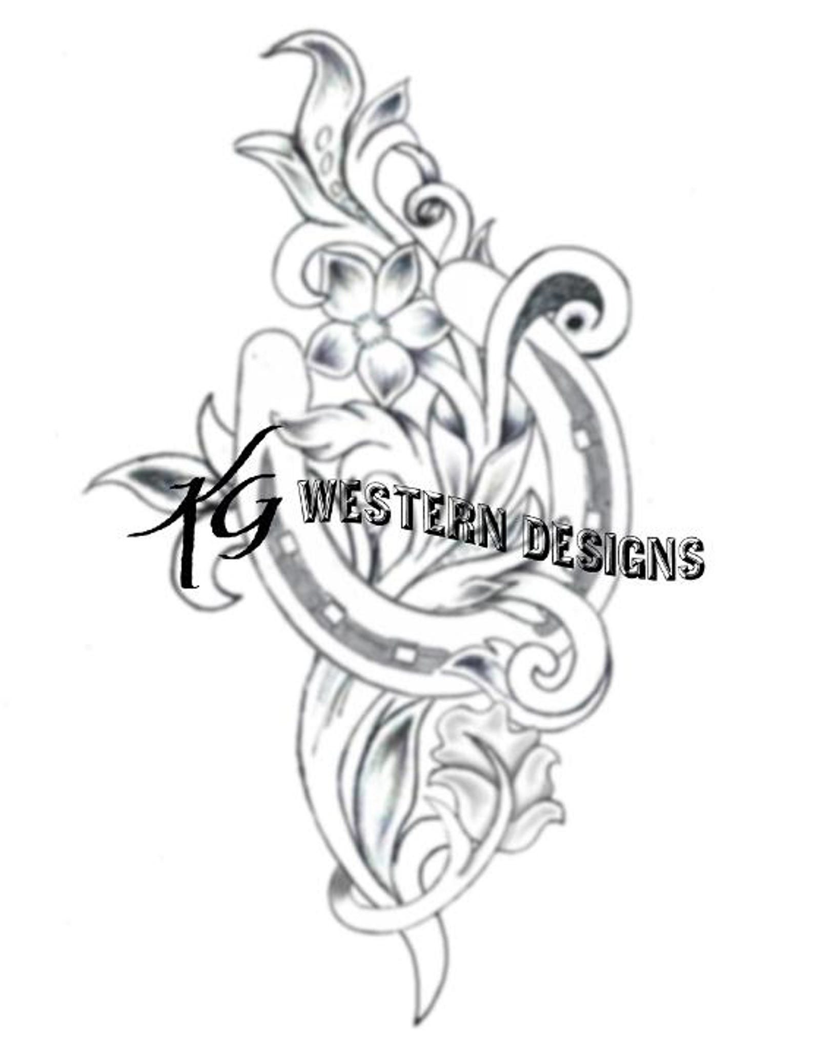 Horseshoe in Vines Leather Tooling Tracing Pattern Design - Etsy