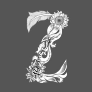 Letter Z- Leather Tooling- Feathers-vines & Sunflowers Filigree Tracing ...