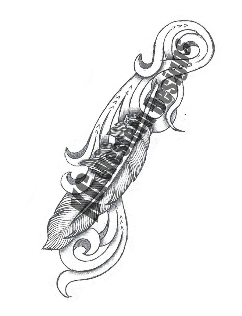 Feather & Vines Tracing Design Pattern PDF - Etsy