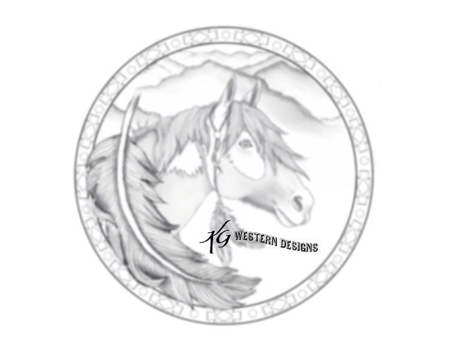 Native American Paint Horse, Mountain Scene, Feather Round Rope Can ...