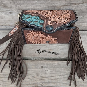 Leather Tooled Wallet Pattern PDF- Bi-fold Clutch With Fringe and Inlay ...