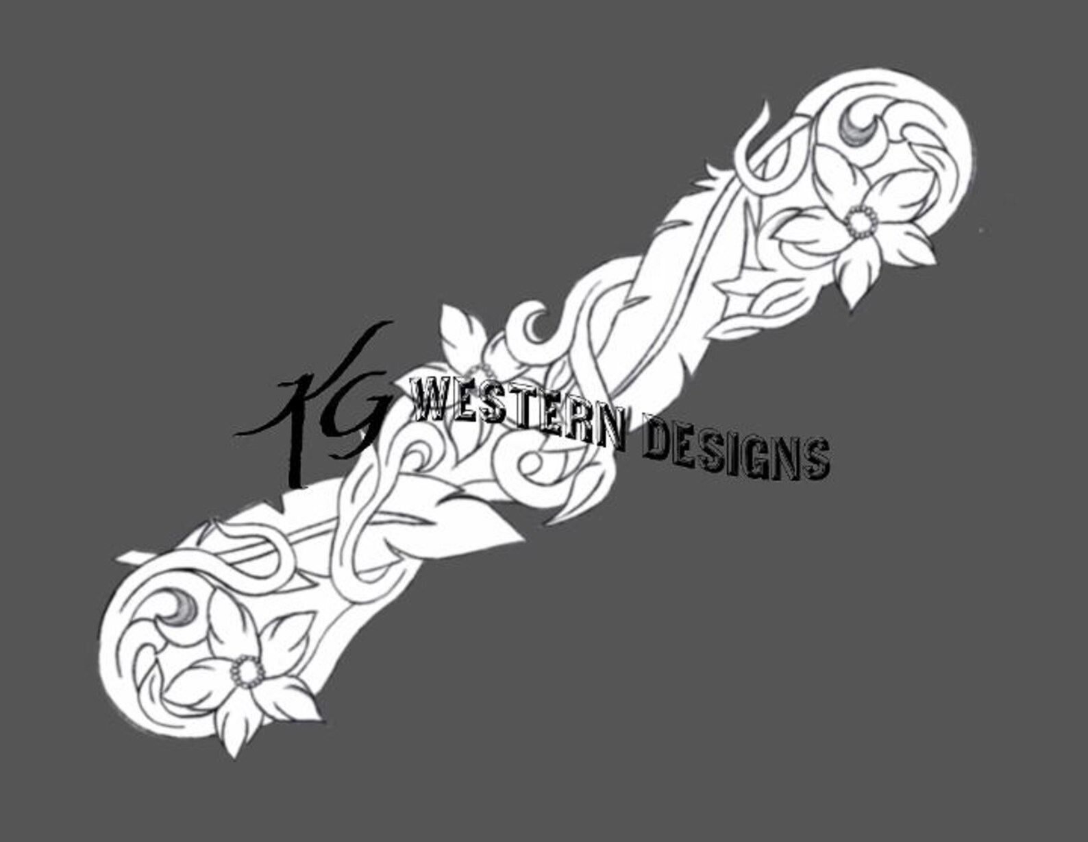 Leather Tooling Feather Flowers and Vines Tracing Design Pattern PDF ...