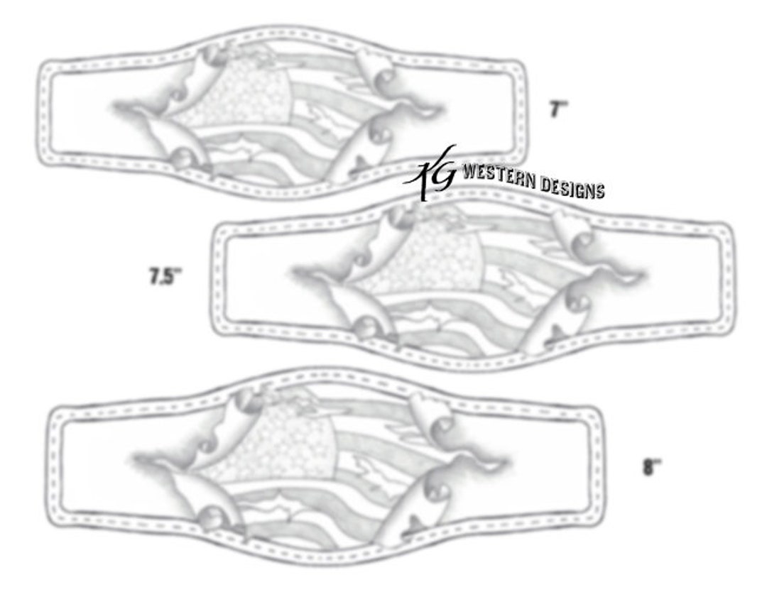 Leather Bracelet-cuff 3 Sizes Print Out Tooling Torn American Flag ...