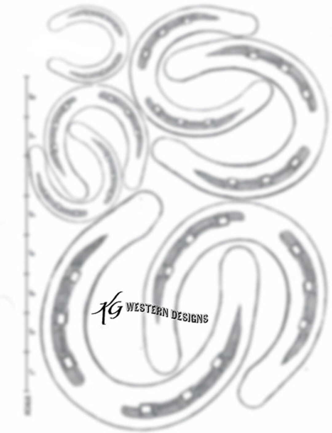 Horseshoe Leather Tooling Design- Tracing Pattern Sizes - Etsy