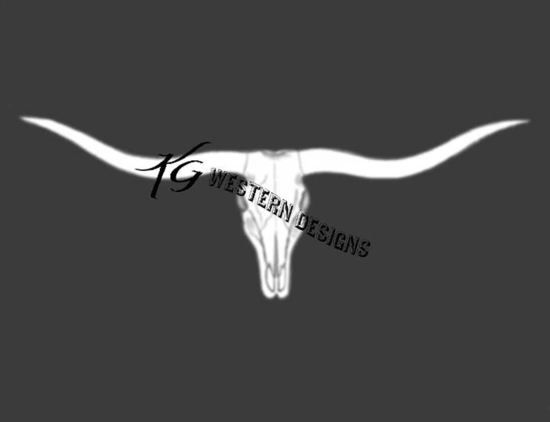 Longhorn Cow Skull Western Design Carving Leather Tooling Tracing ...