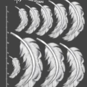 Leather Tooling Curved Feather Carving Scale Pattern Pack Pdf - Etsy