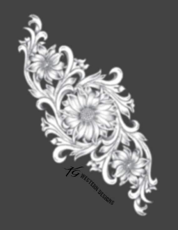 Daisy Sunflower Floral Vines DIY Leather Tooling Tracing - Etsy