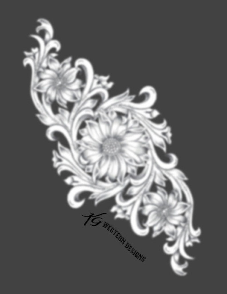 Daisy Sunflower Floral Vines DIY Leather Tooling Tracing - Etsy